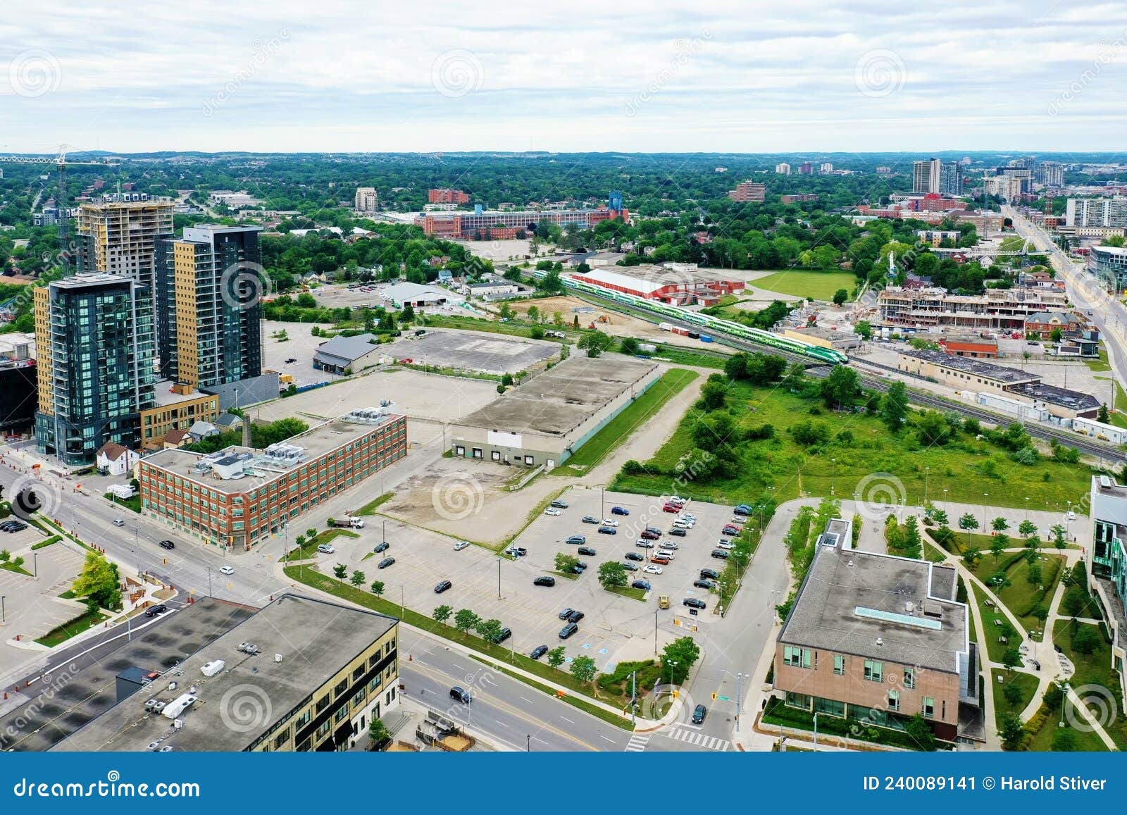 Aerial of Kitchener, Ontario, Canada in Summer Stock Image - Image of ...