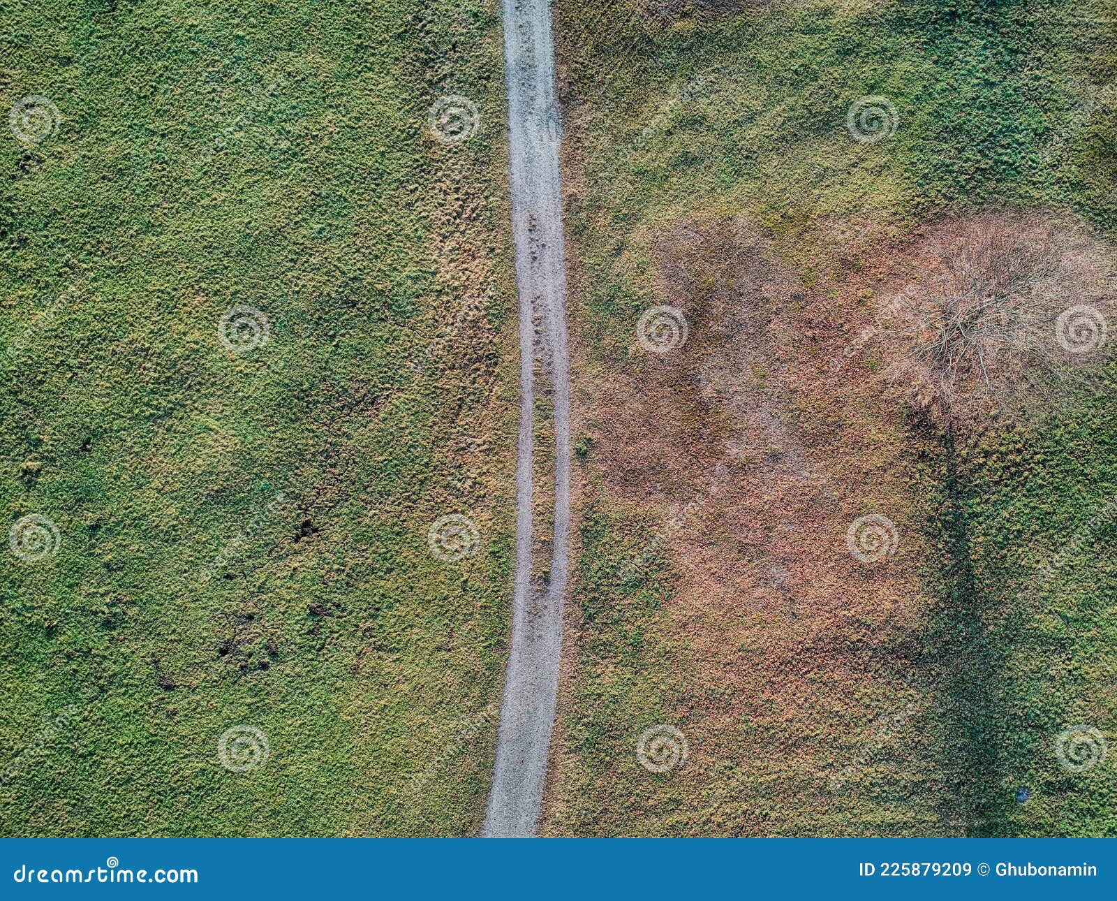 Aerial Landscape with Path and Field Stock Image - Image of path ...