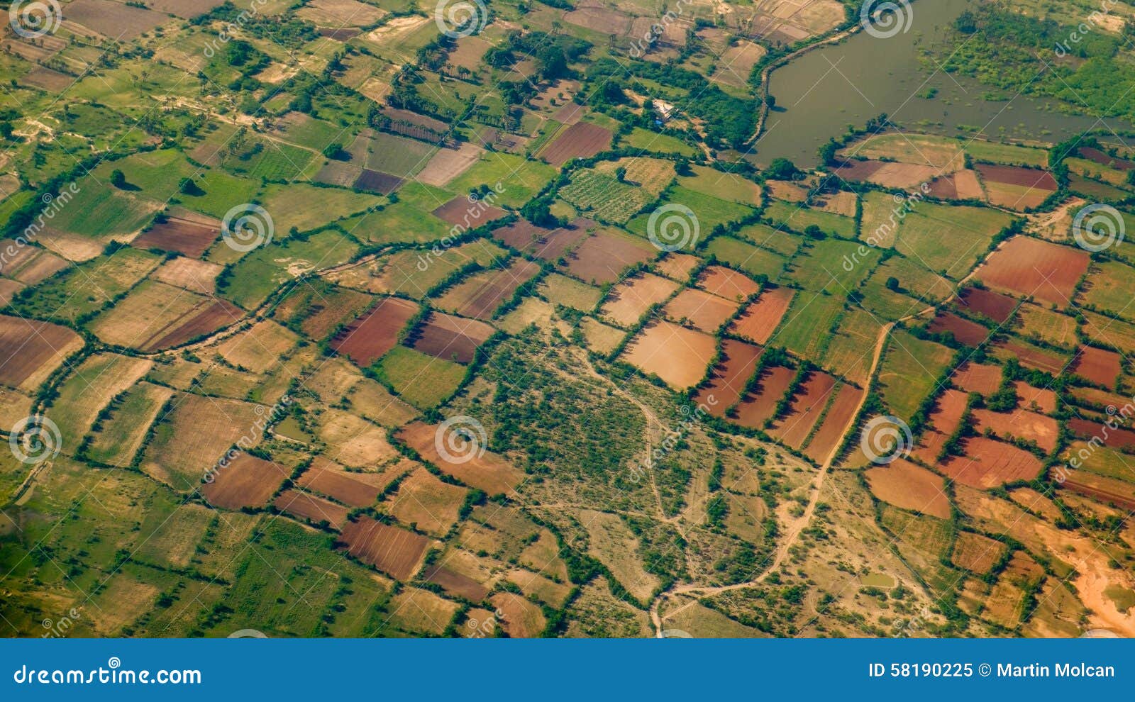 Aerial Landscape View of Fields and Meadows Stock Image - Image of ...