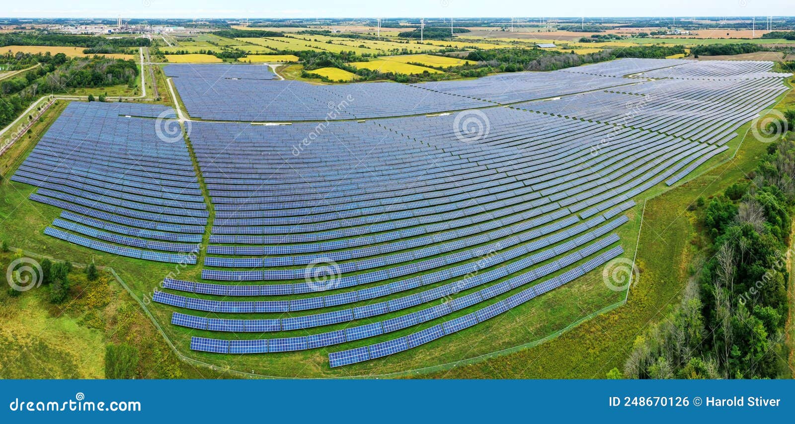 Aerial of a Large Solar Panel Array Stock Photo - Image of conservation ...