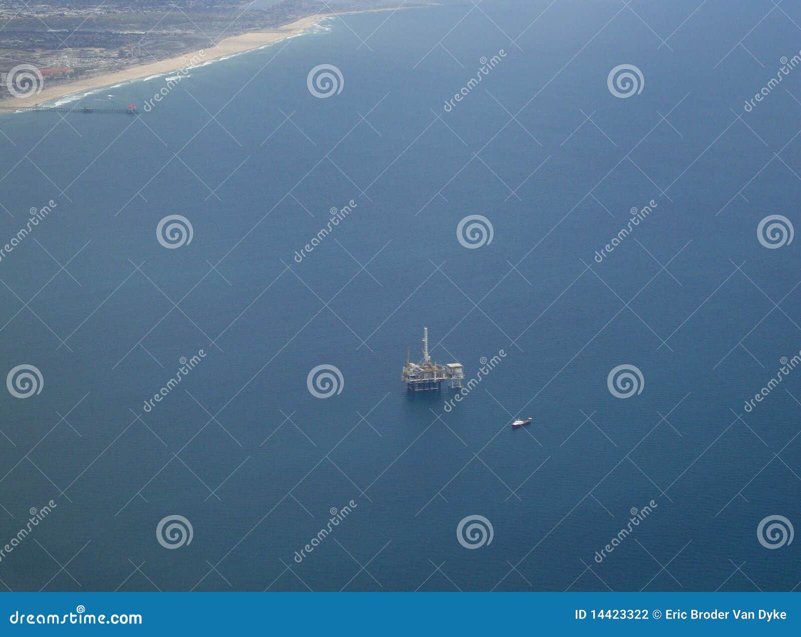 Aerial of Long Beach Off Shore Drilling Rig Stock Photo - Image of fuel ...