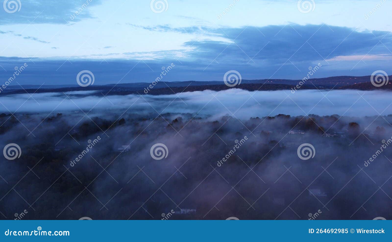 Aerial Long Exposure View of the Fog Stock Image - Image of surface ...