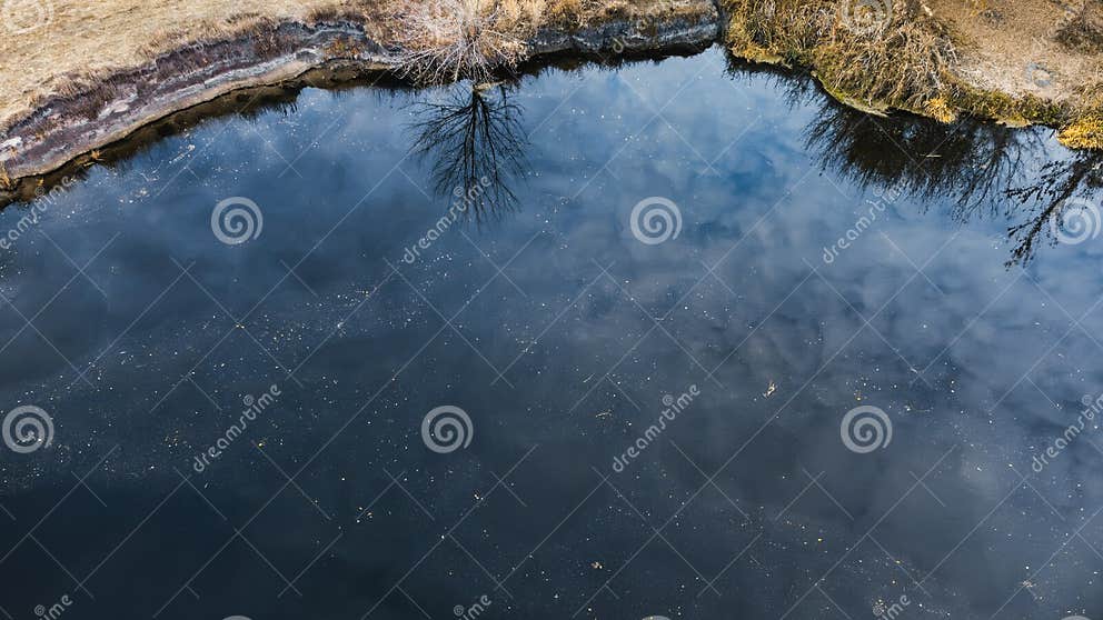 Aerial Look Down on River Water Surface Stock Image - Image of water ...