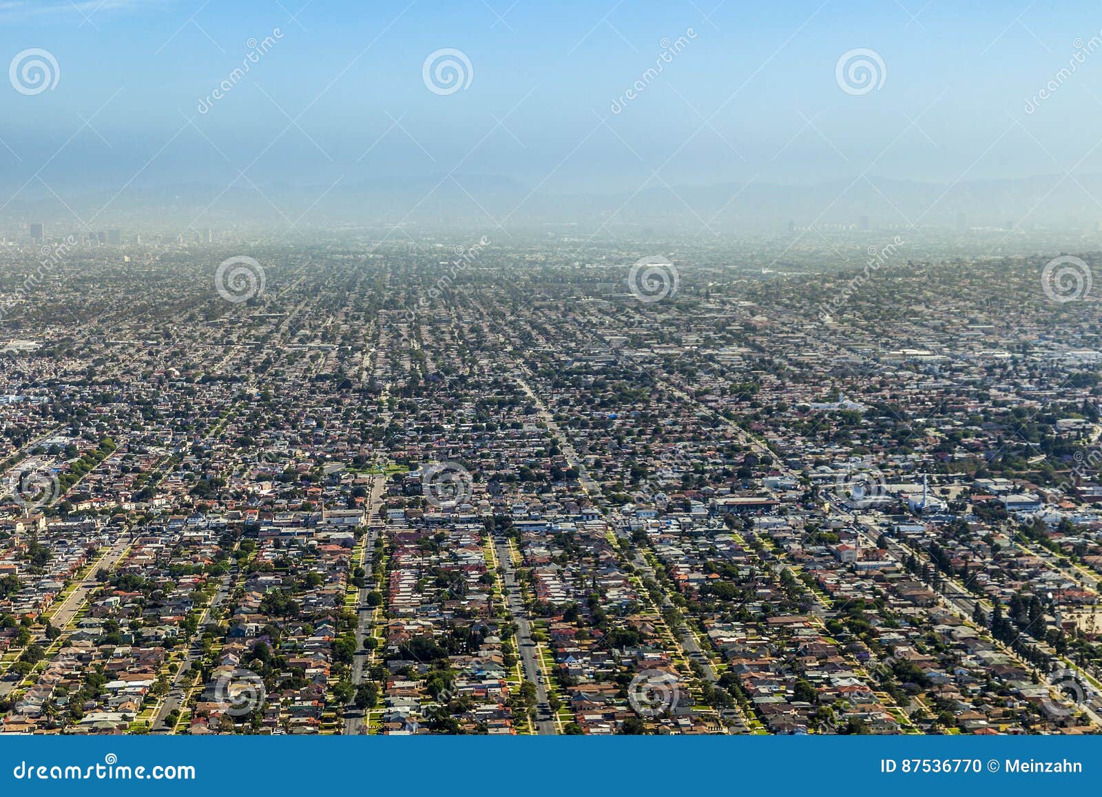Aerial of Los Angeles stock photo. Image of tourism, traffic - 87536770