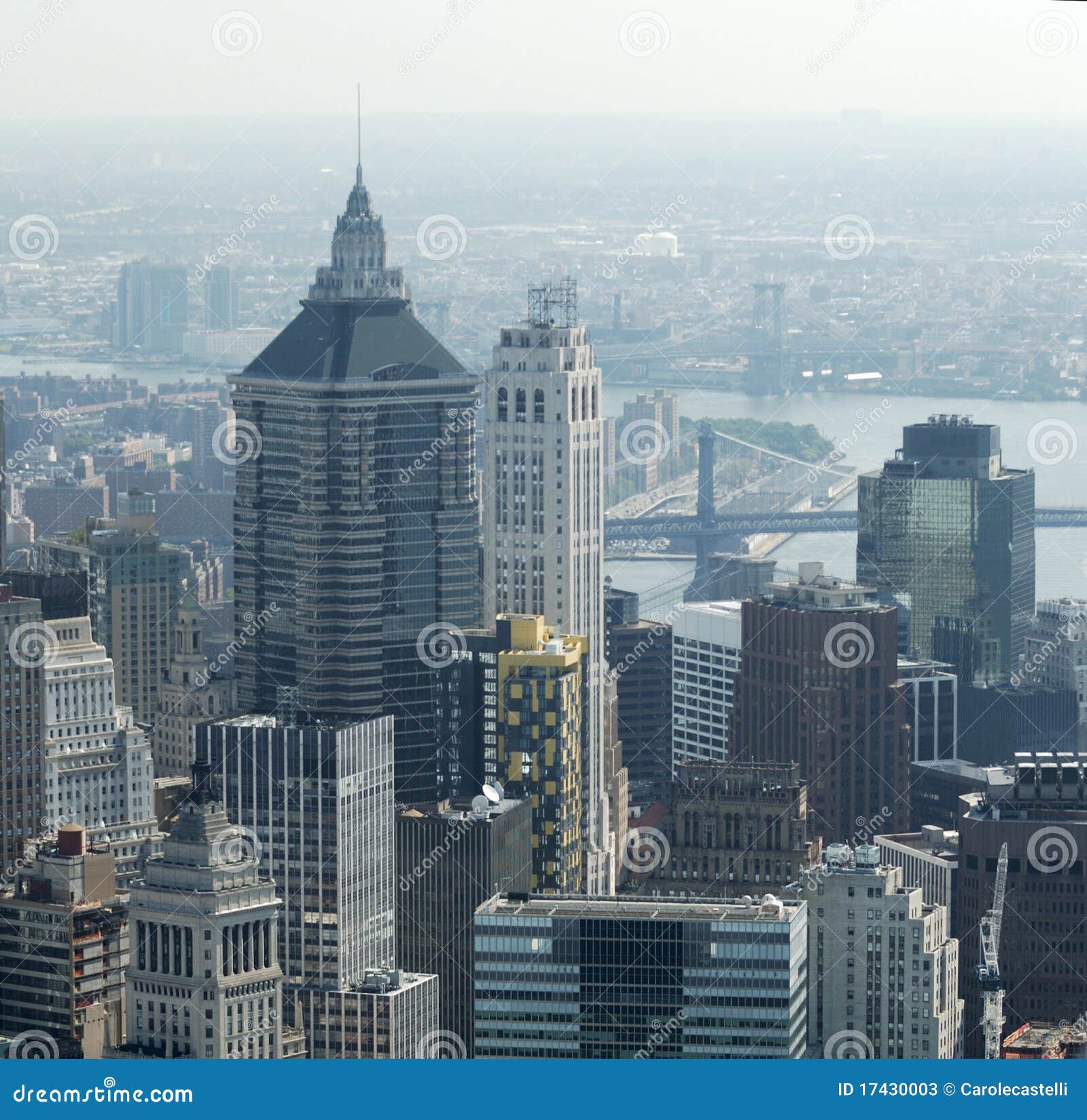 Aerial of Lower Manhattan Buildings Stock Image - Image of overview ...