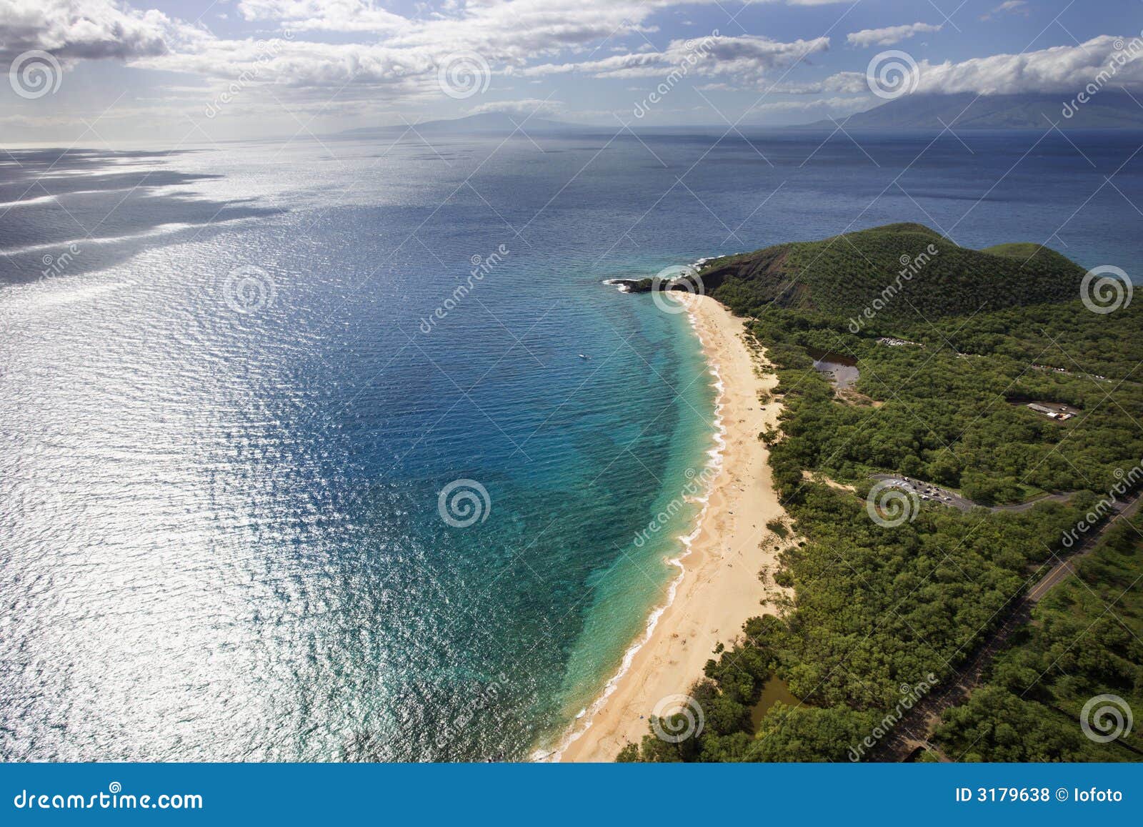 Aerial of Maui beach. stock photo. Image of shoreline - 3179638