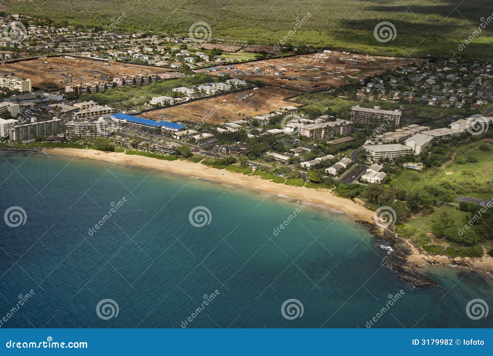 Aerial of Maui coast. stock photo. Image of ocean, horizontal - 3179982