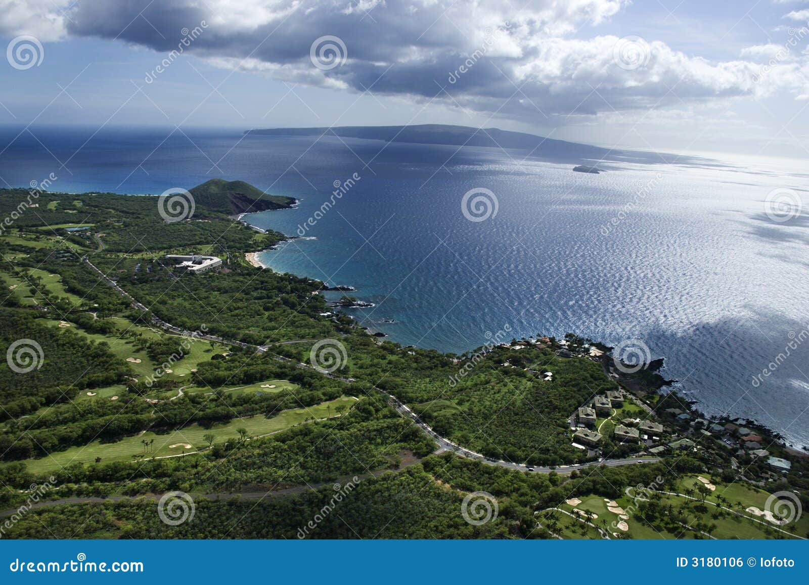 Aerial of Maui coastline. stock photo. Image of water - 3180106
