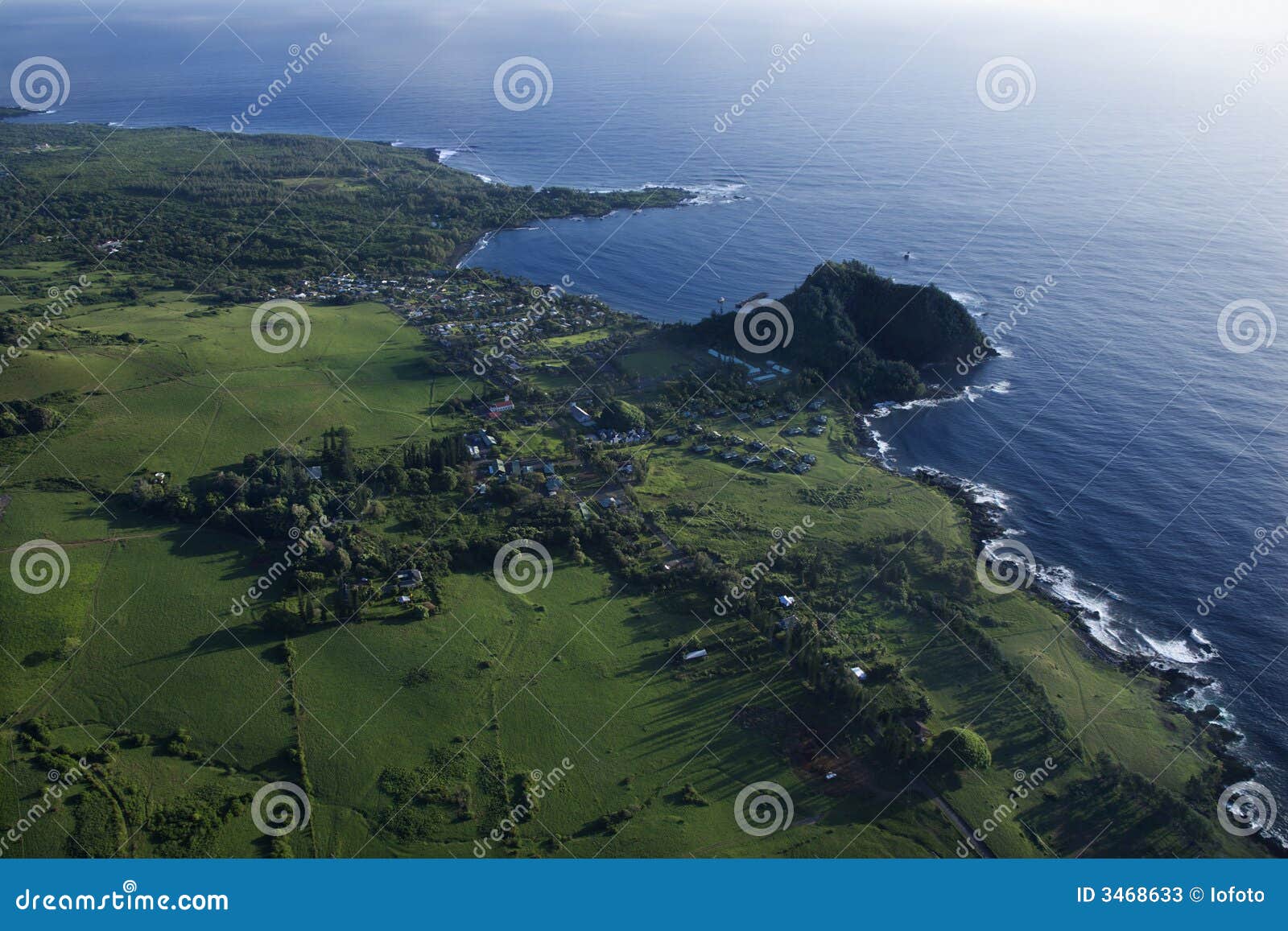Aerial Maui landscape. stock image. Image of town, ocean - 3468633