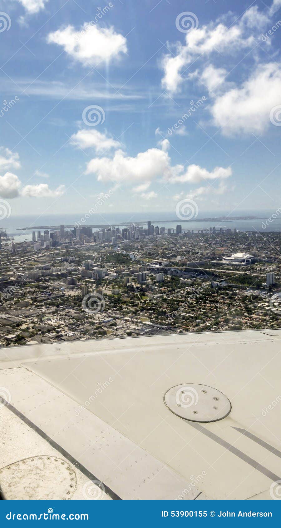 Aerial Miami stock image. Image of plane, aerial, flying - 53900155