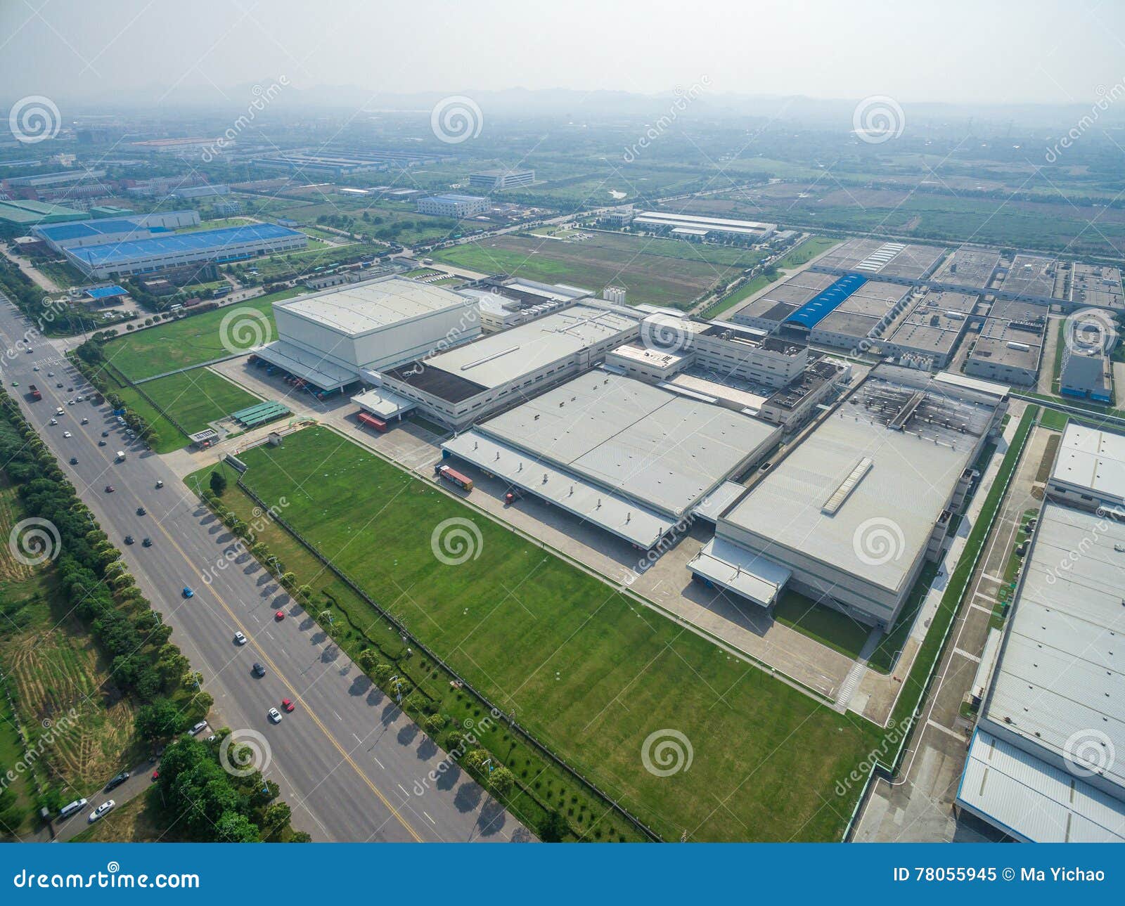 Aerial Modern Distribution Center Editorial Image - Image of large ...