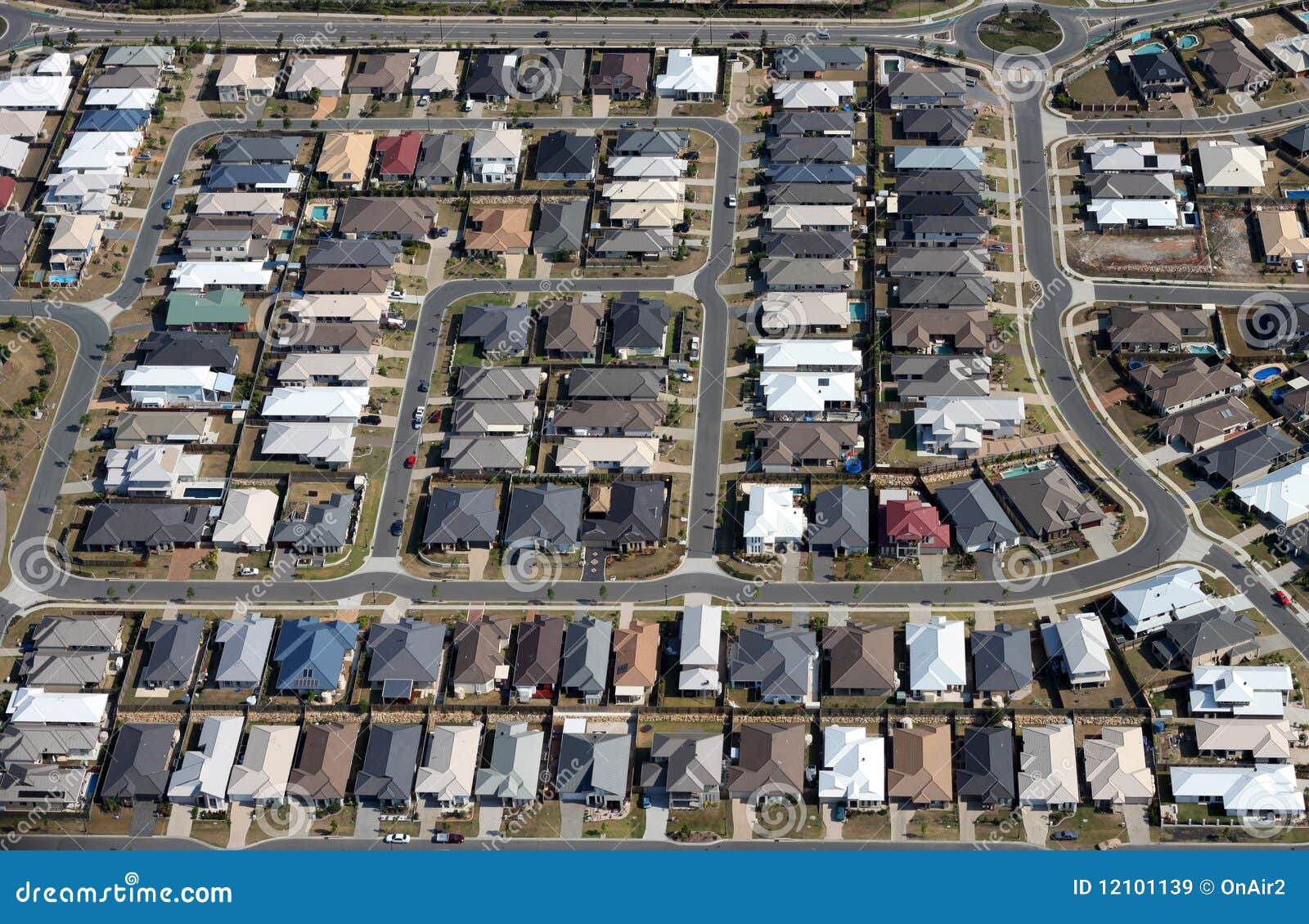 Aerial Modern Suburb Royalty Free Stock Images - Image: 12101139