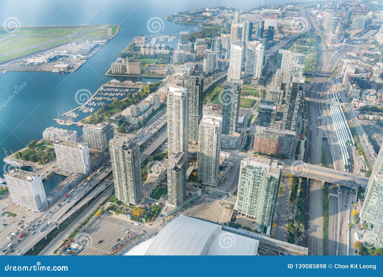 Aerial Morning View of the Toronto Downtown Stock Photo - Image of bird ...