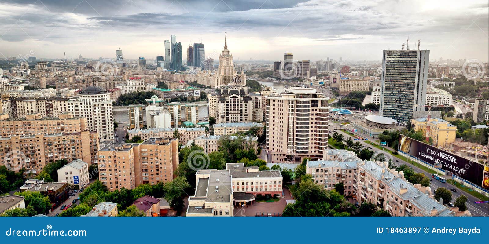 Aerial Moscow City Panorama Editorial Photography - Image: 18463897