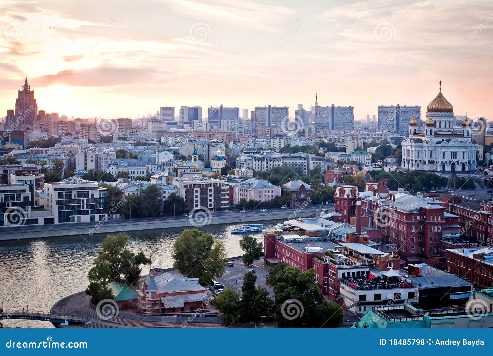 Aerial Moscow City Panorama Stock Photo - Image of bridge, cityscape ...