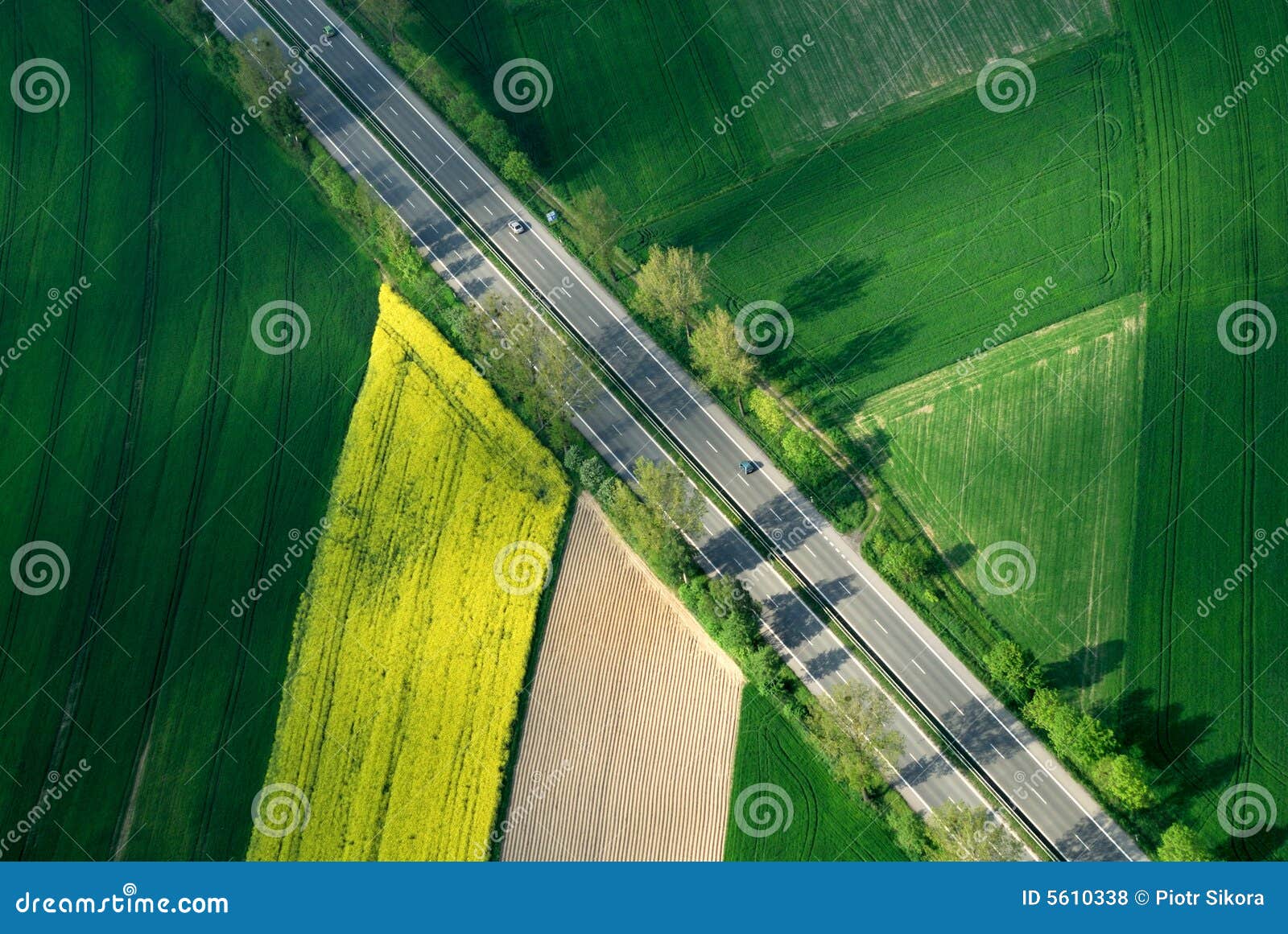 Aerial motorway in green stock photo. Image of summer - 5610338