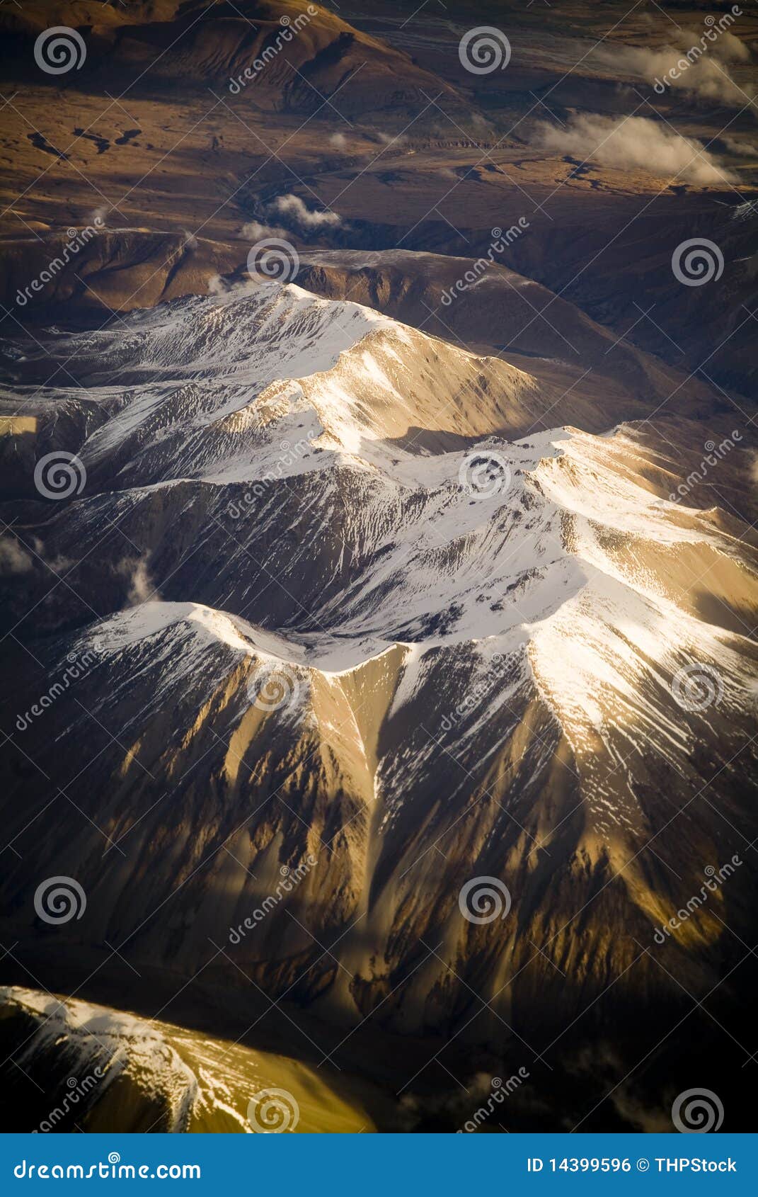 Aerial Mountains at Sunset stock photo. Image of rising - 14399596