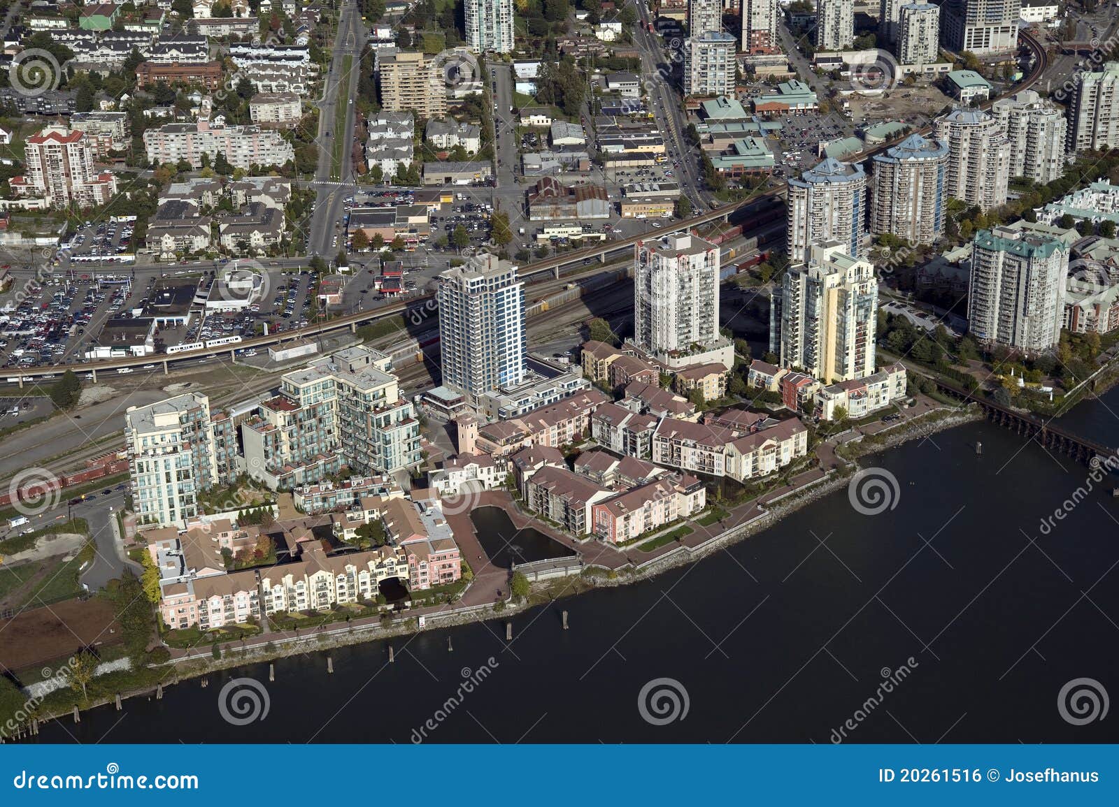 Aerial New Westminster stock photo. Image of skytrain - 20261516