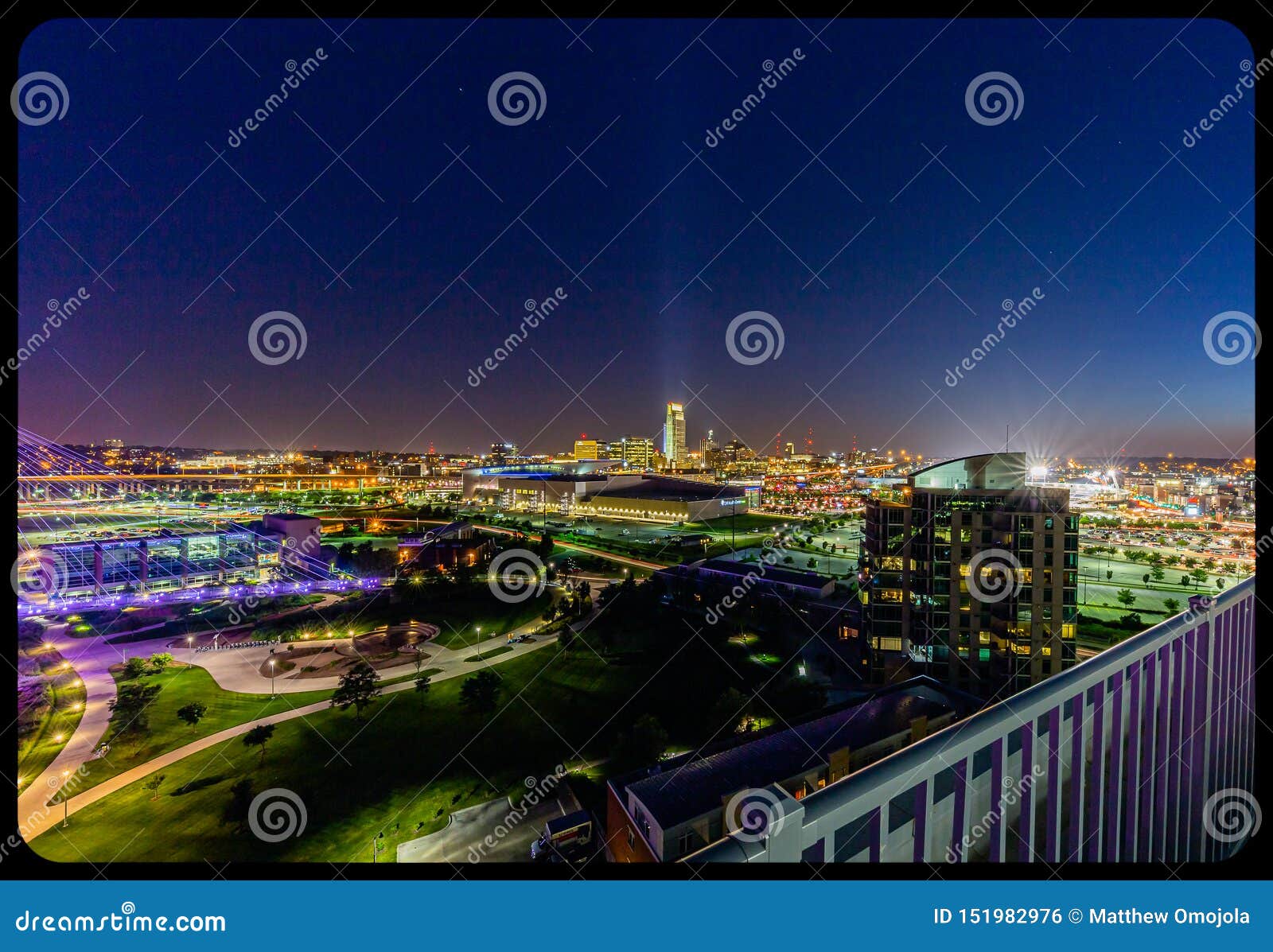 Aerial Night Scene View of Downtown Omaha Nebraska Editorial Photo ...