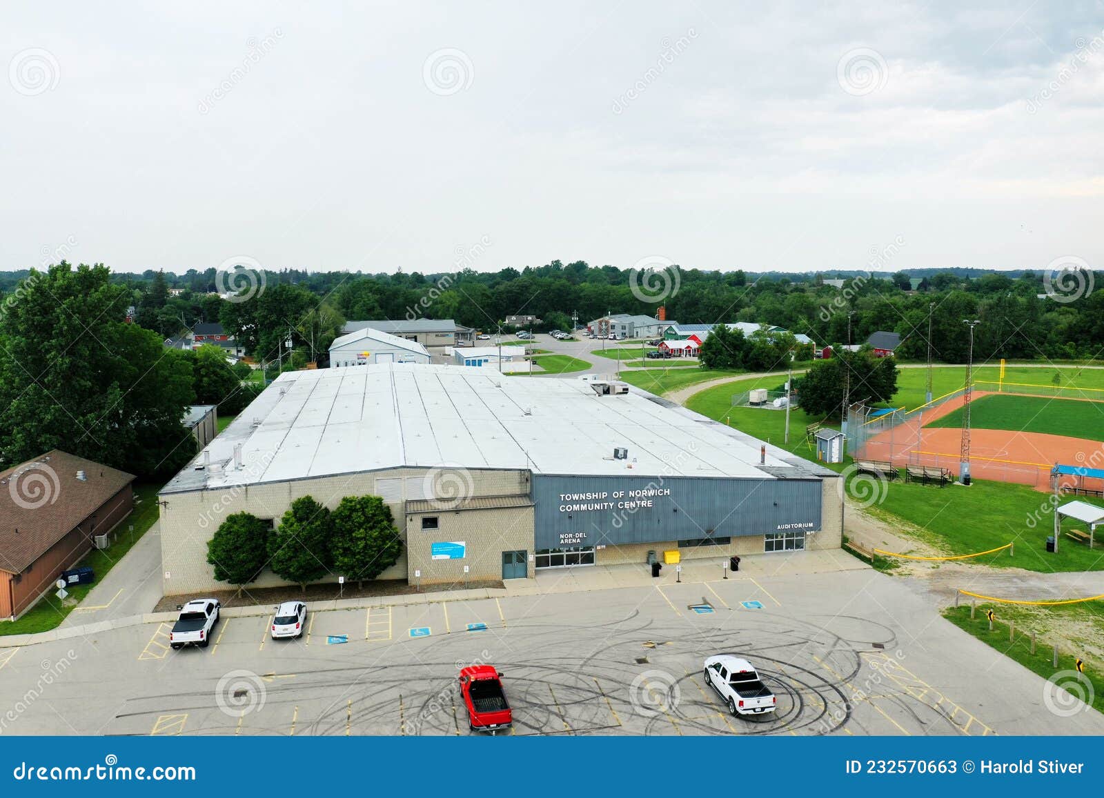 Aerial of Norwich Community Centre in Ontario, Canada Editorial Stock ...