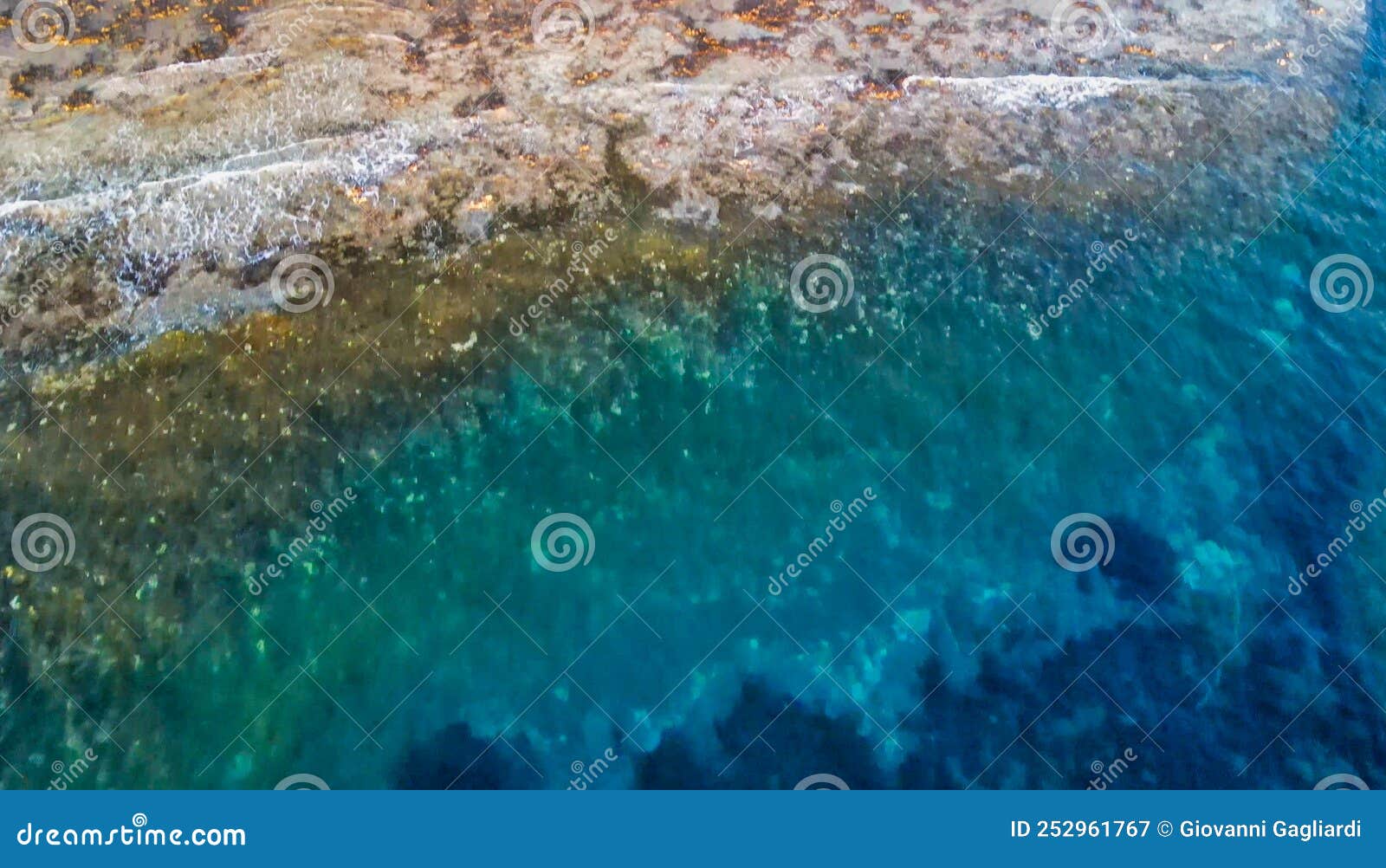 Aerial Overhead View of Blue Ocean at Sunset Stock Image - Image of ...