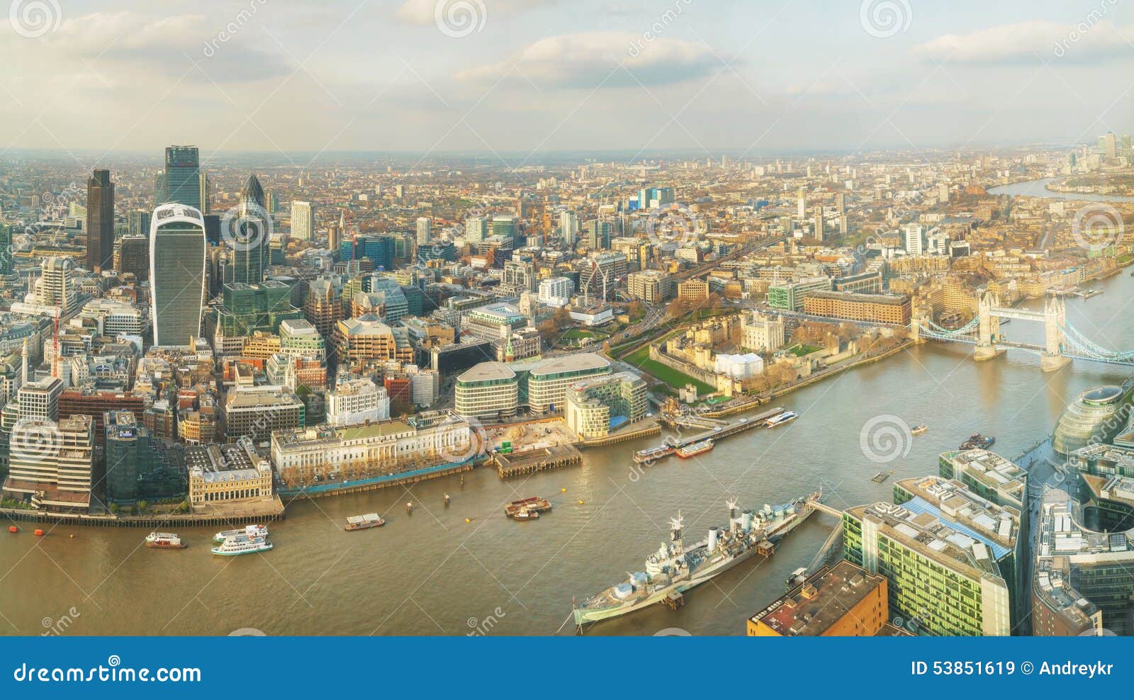Aerial Overview of London City Stock Image - Image of tower, panorama ...