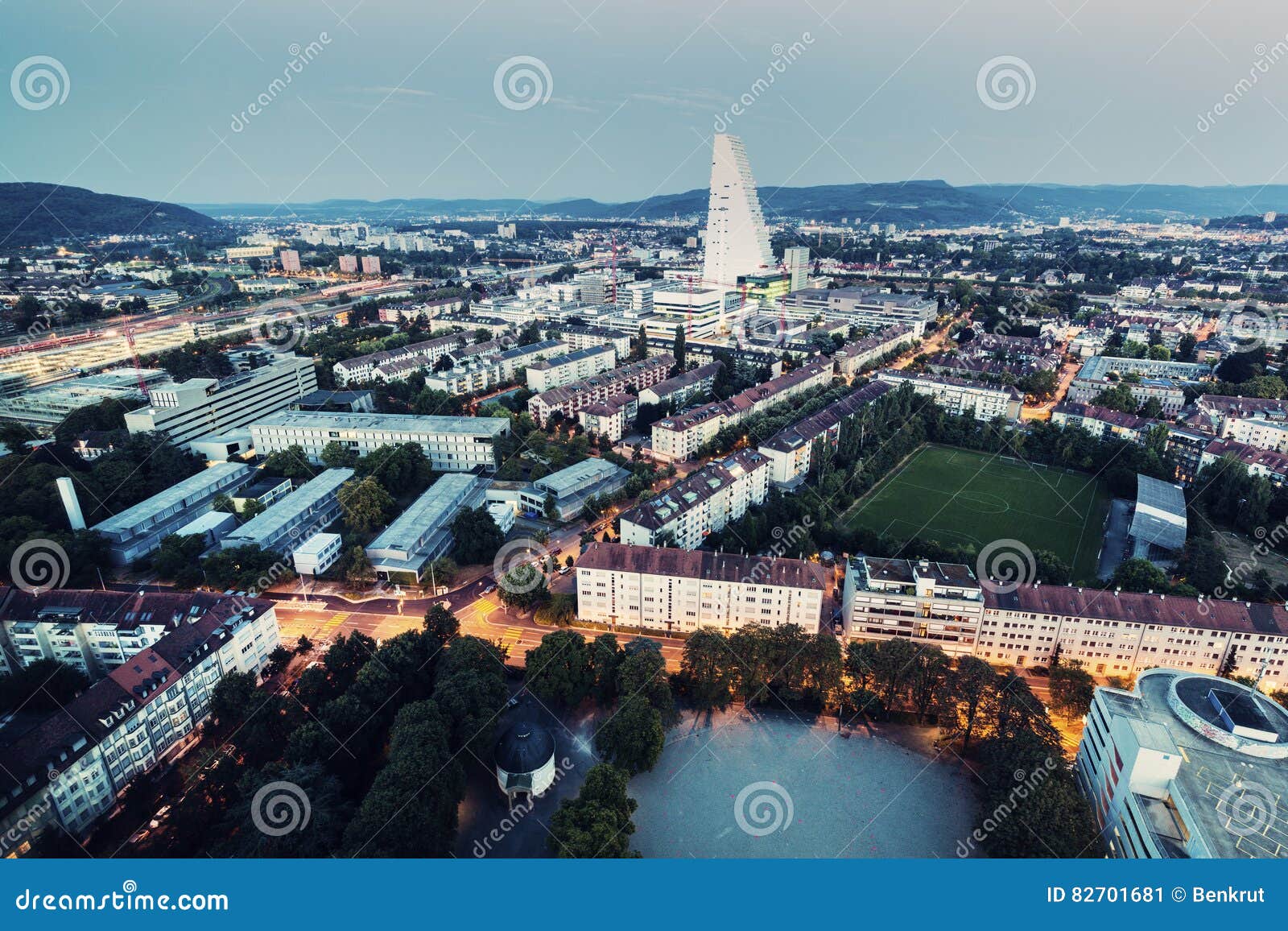 Aerial panorama of Basel stock image. Image of historic - 82701681