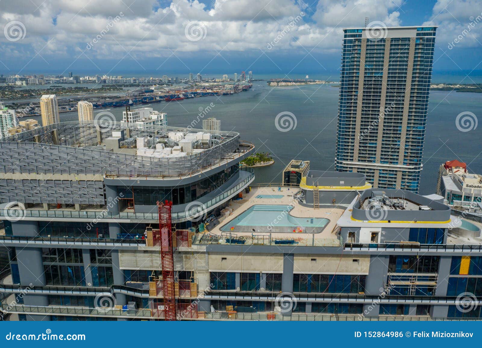 Aerial Panorama Brickell Flatiron Rooftop Swimming Pool Editorial Photo ...