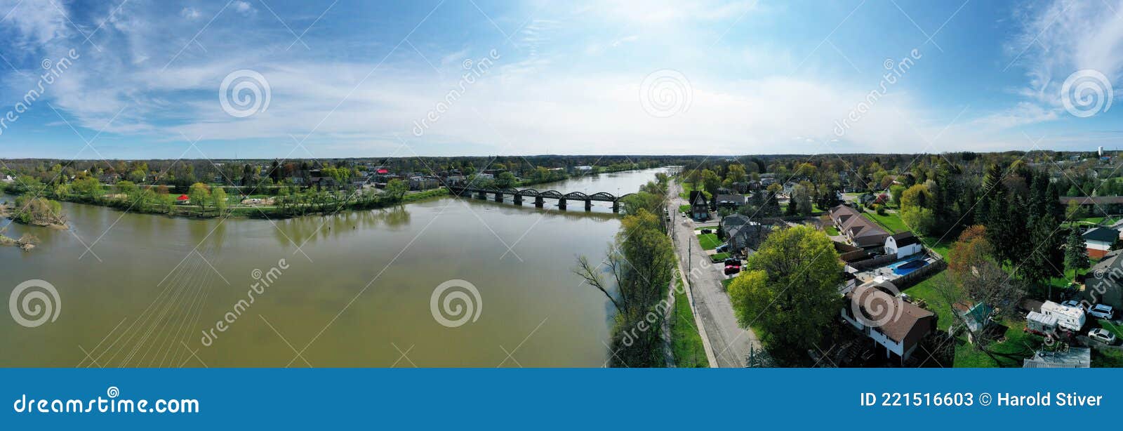Aerial Panorama of Caledonia, Ontario, Canada Stock Image - Image of ...