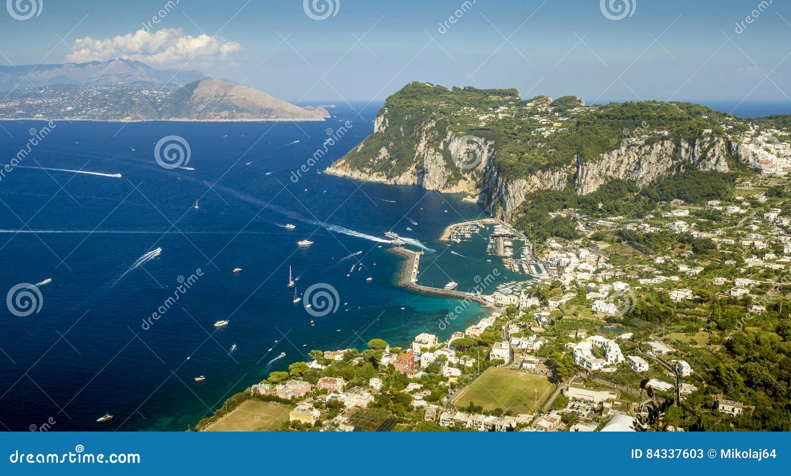 Aerial Panorama of Capri Island, Italy Stock Image - Image of tourist ...