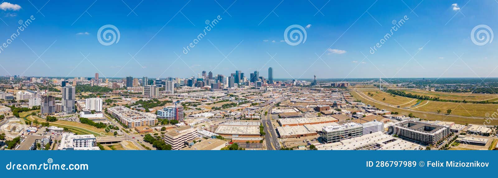 Aerial Panorama Downtown Dallas Texas Stock Image - Image of highrise ...