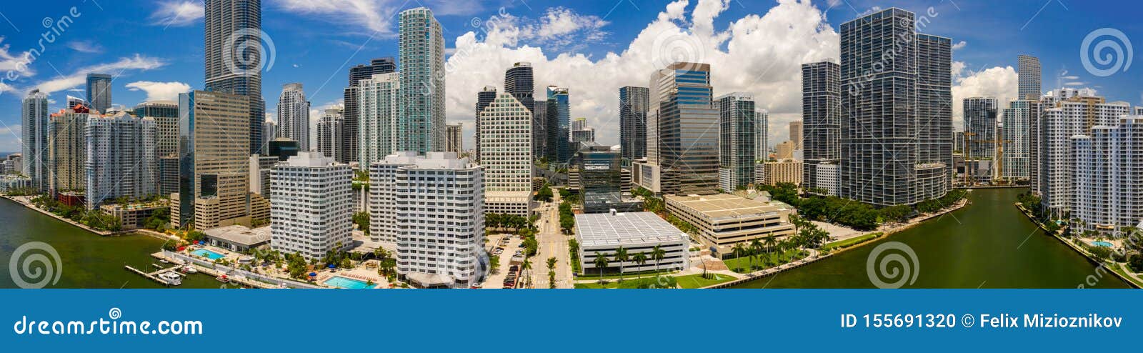 Aerial Panorama Facing Towards Downtown Brickell Miami Editorial Image ...