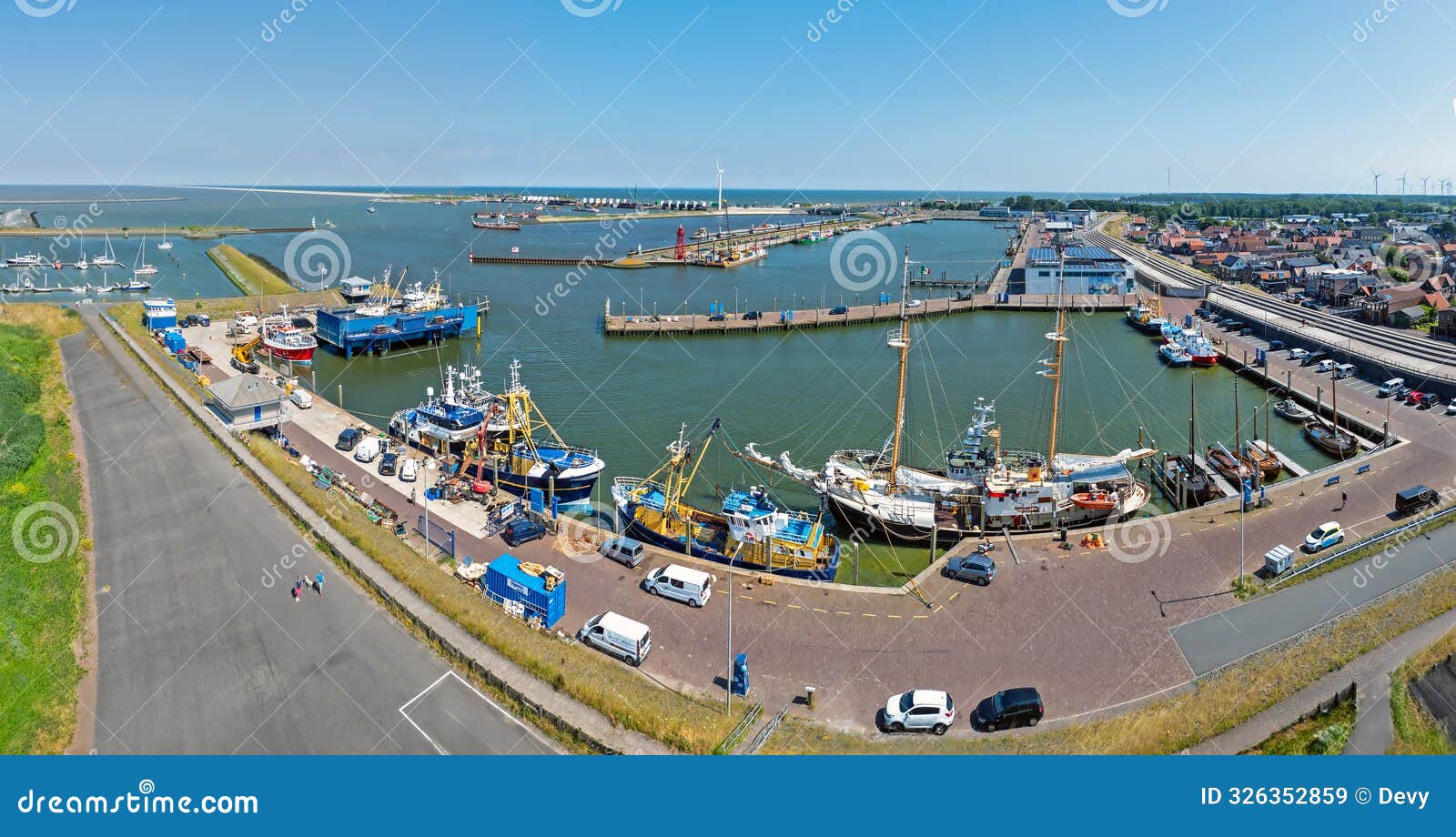 Aerial Panorama from the Harbor in Den Oever the Netherlands Stock ...