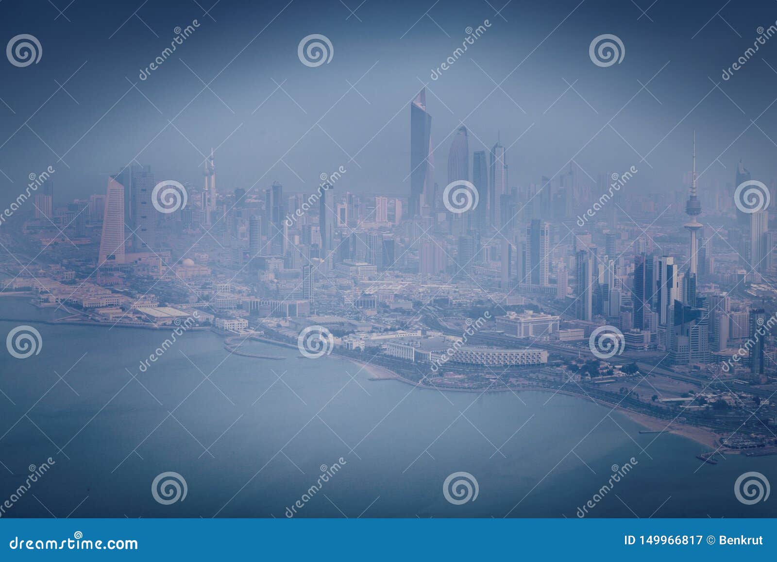 Aerial Panorama of Kuwait City Stock Image - Image of peninsula ...