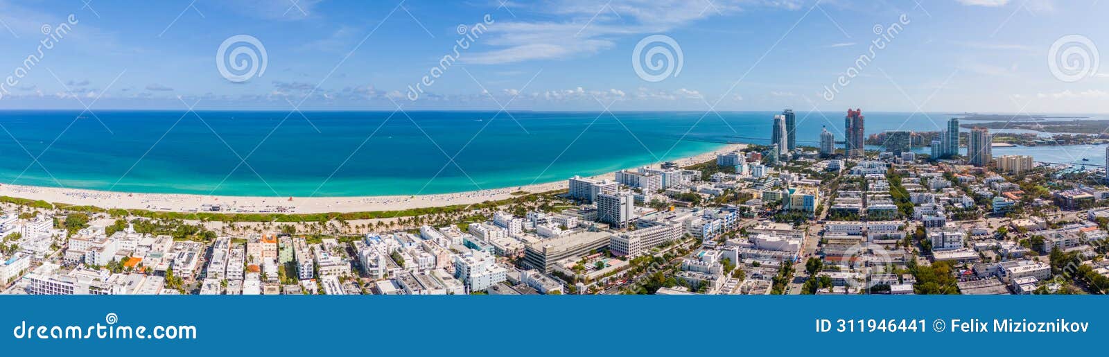 Aerial Panorama Miami Beach Spring Break 2024 Stock Image - Image of ...