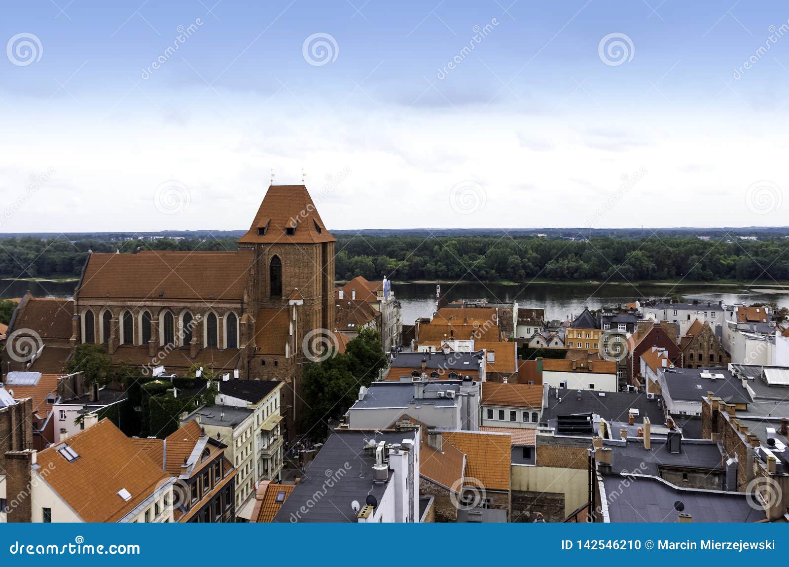 Aerial Panorama of Old Town - Torun, Poland Stock Photo - Image of ...