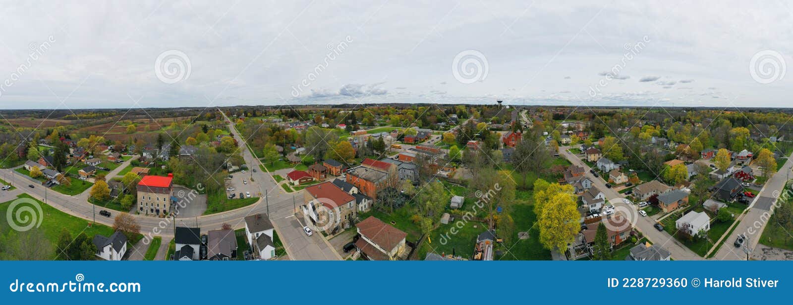 Aerial Panorama of St George, Ontario, Canada Stock Photo - Image of ...