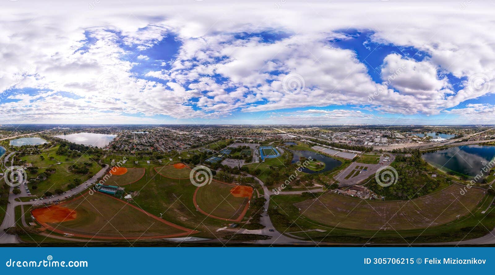 Aerial Panorama Tropical Park Miami FL Stock Image - Image of park ...