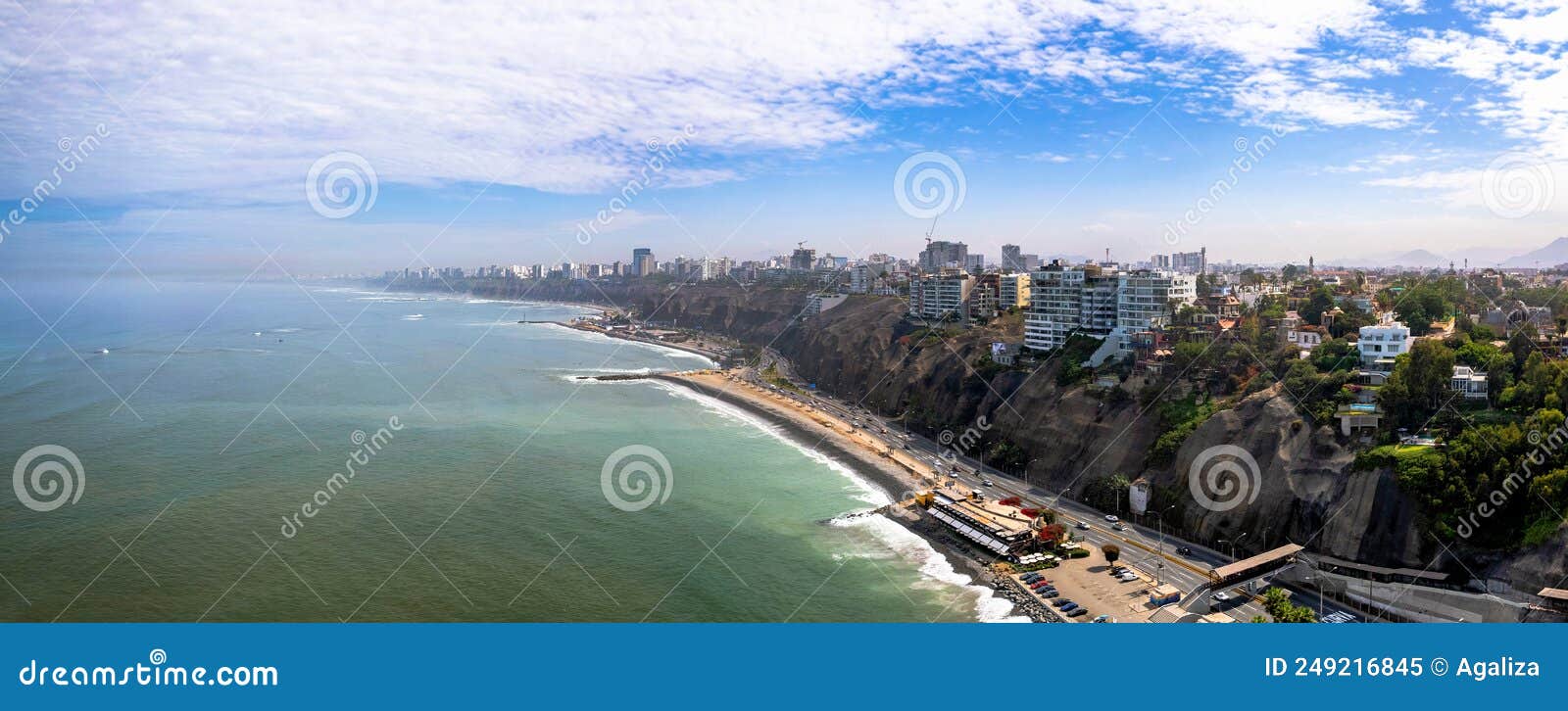 Aerial Panorama View of Lima, Peru Along the Coast Also Known As Stock ...