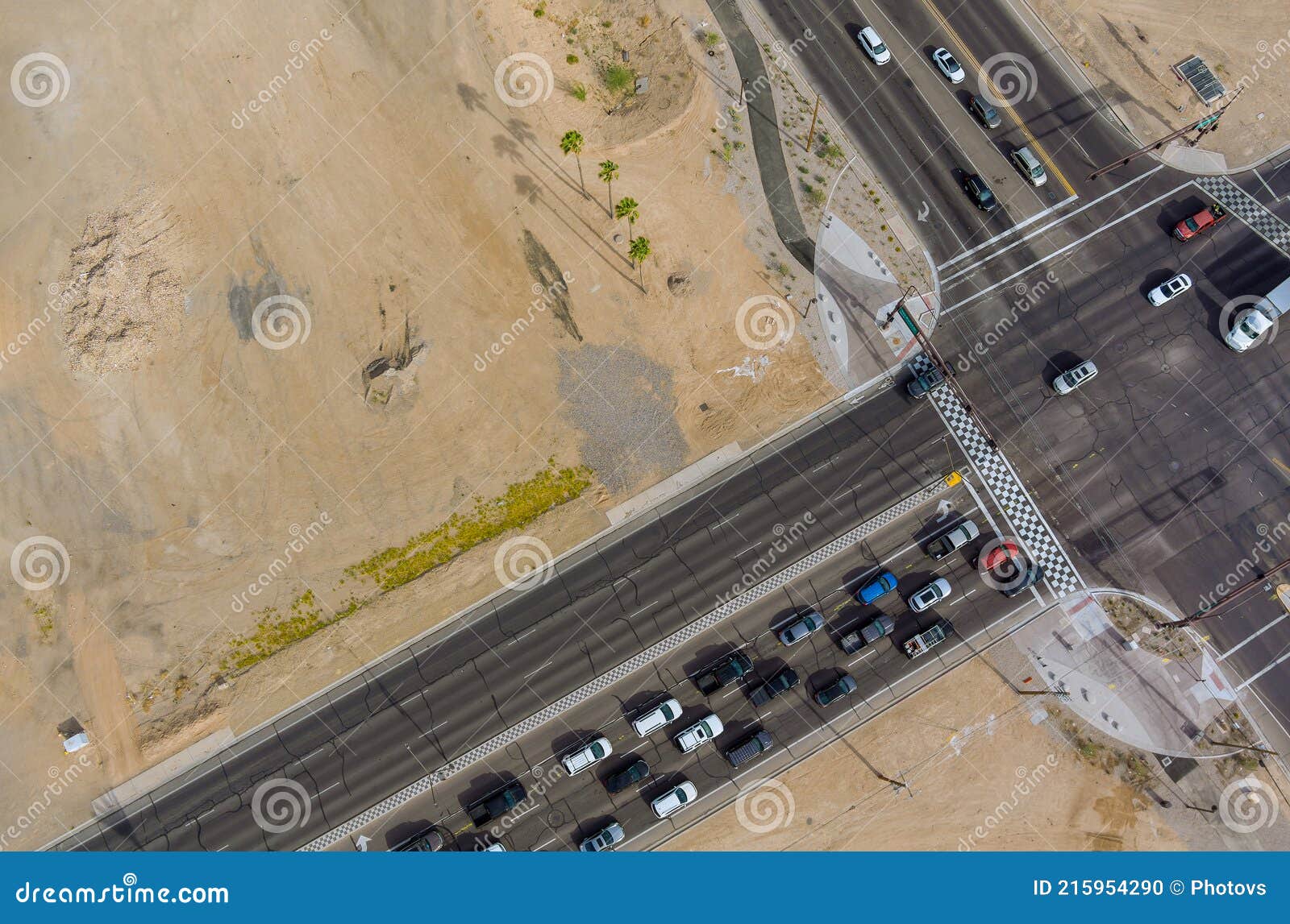 Aerial Panorama View Major Roads Intersection Stock Photo - Image of ...