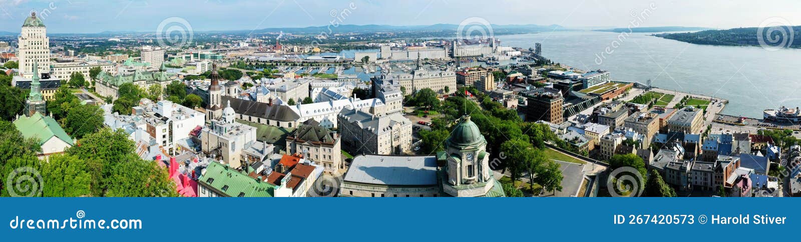 Aerial Panorama View of the Old Town of Quebec City, Canada Stock Image ...