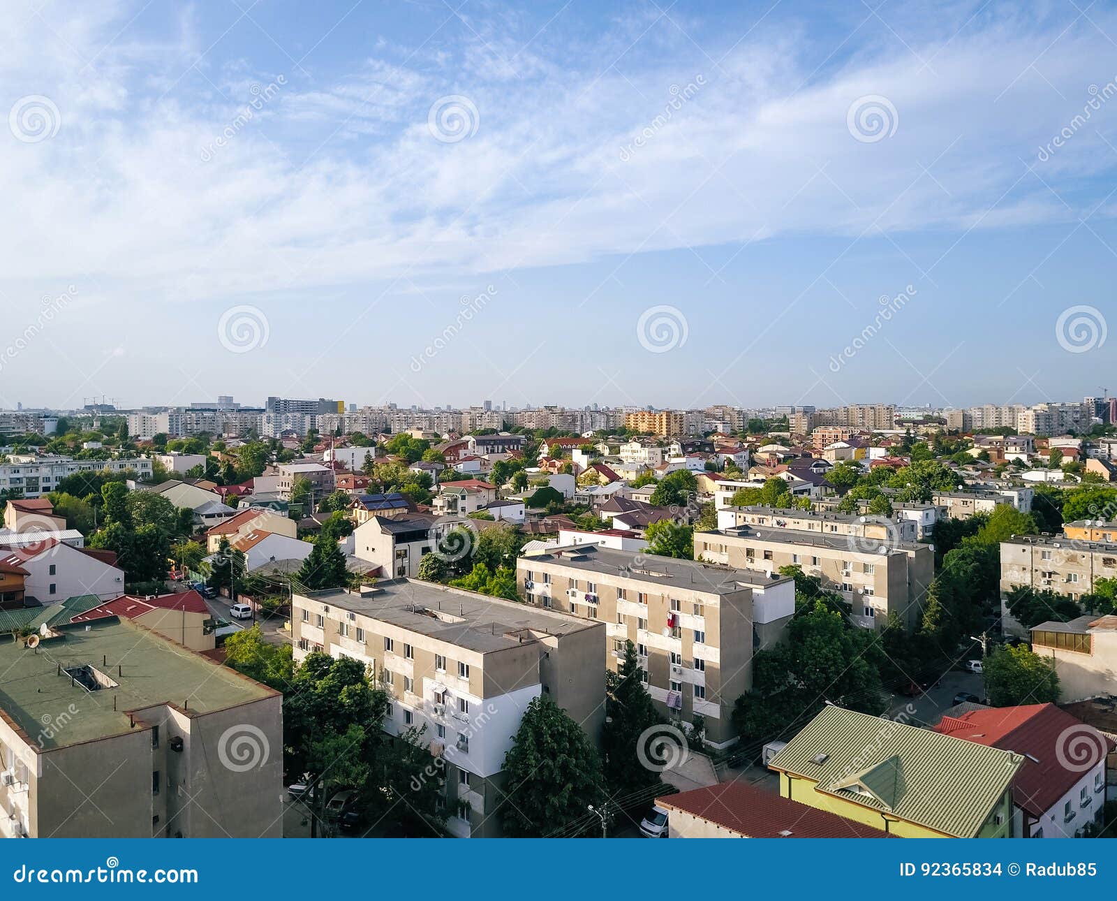 Aerial Panoramic View of Bucharest City Stock Photo - Image of drone ...