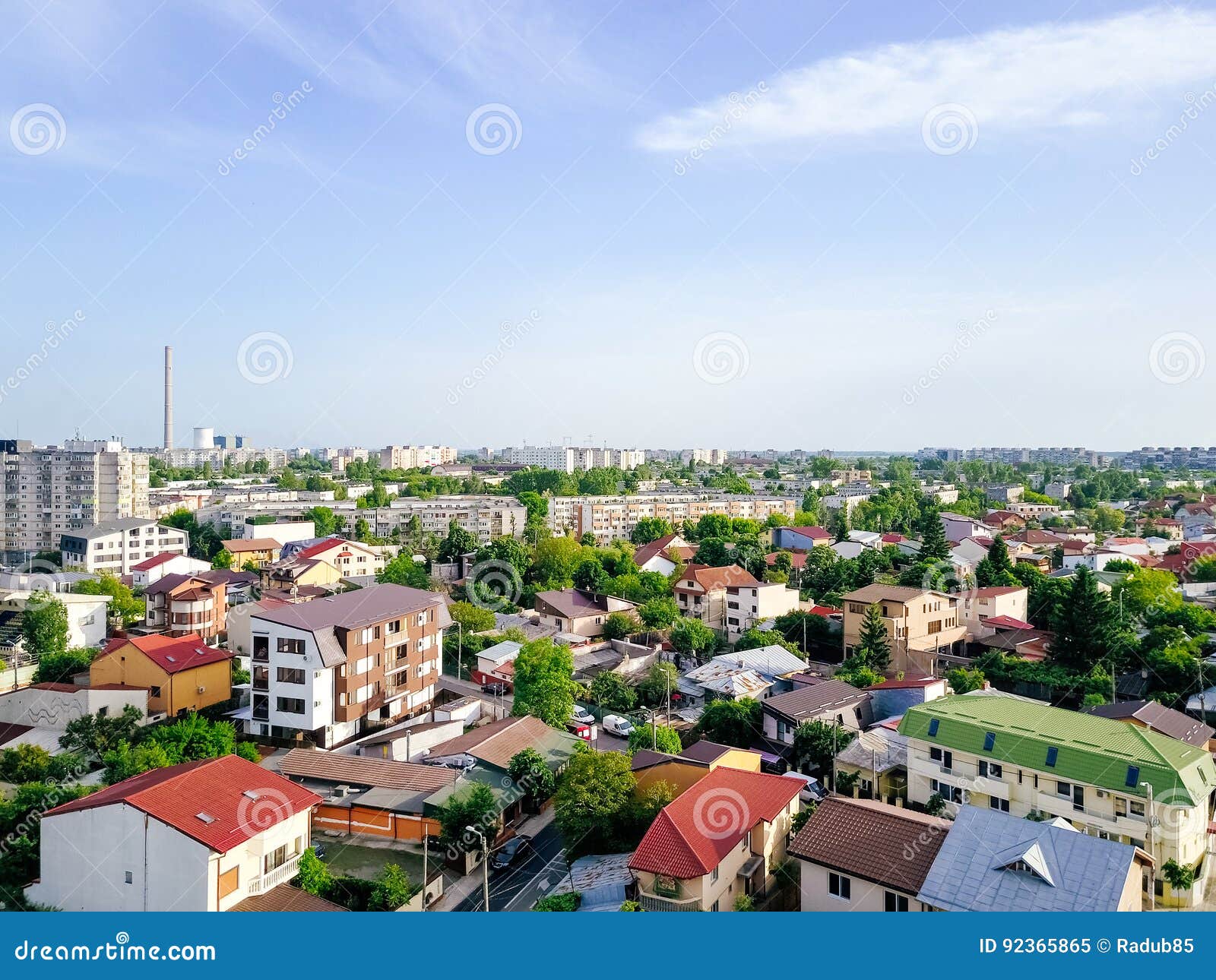 Aerial Panoramic View of Bucharest City Stock Image - Image of city ...