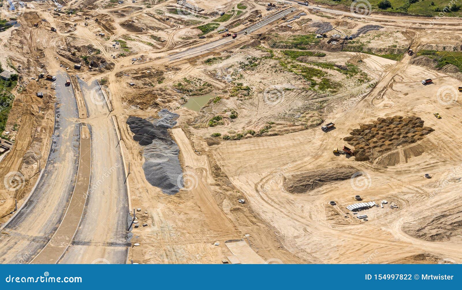 Aerial Panoramic View of Construction Site with Industrial Machinery ... Aerial Panoramic View of Construction Site with Industrial Machinery ...