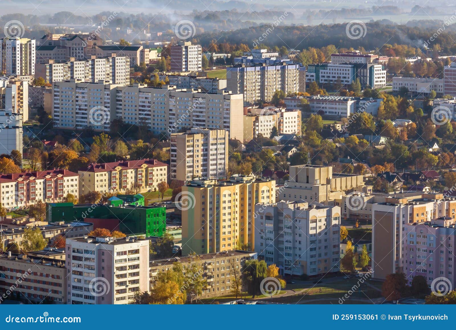 Aerial Panoramic View from Height of a Multi-storey Residential Complex ...