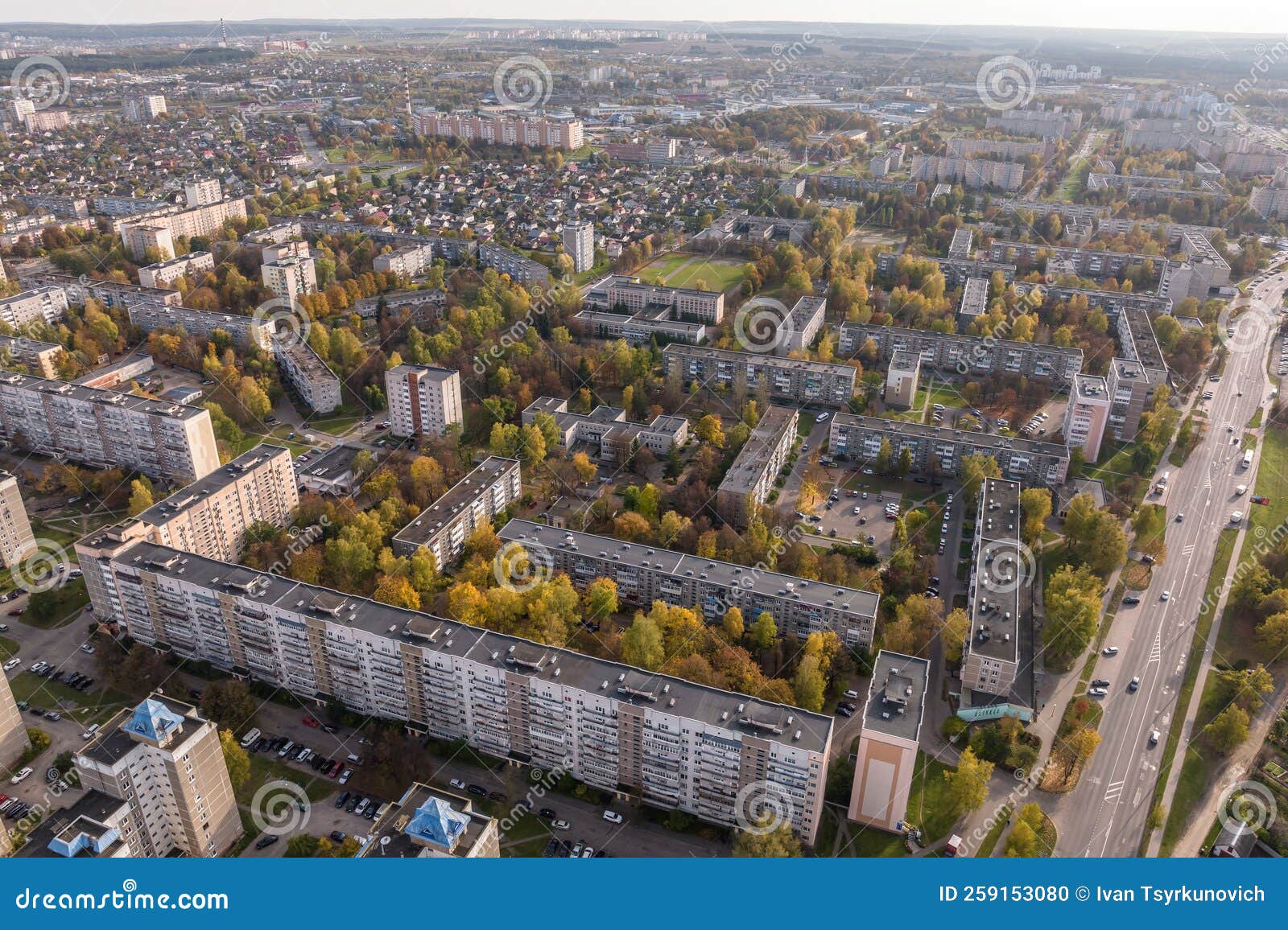 Aerial Panoramic View from Height of a Multi-storey Residential Complex ...