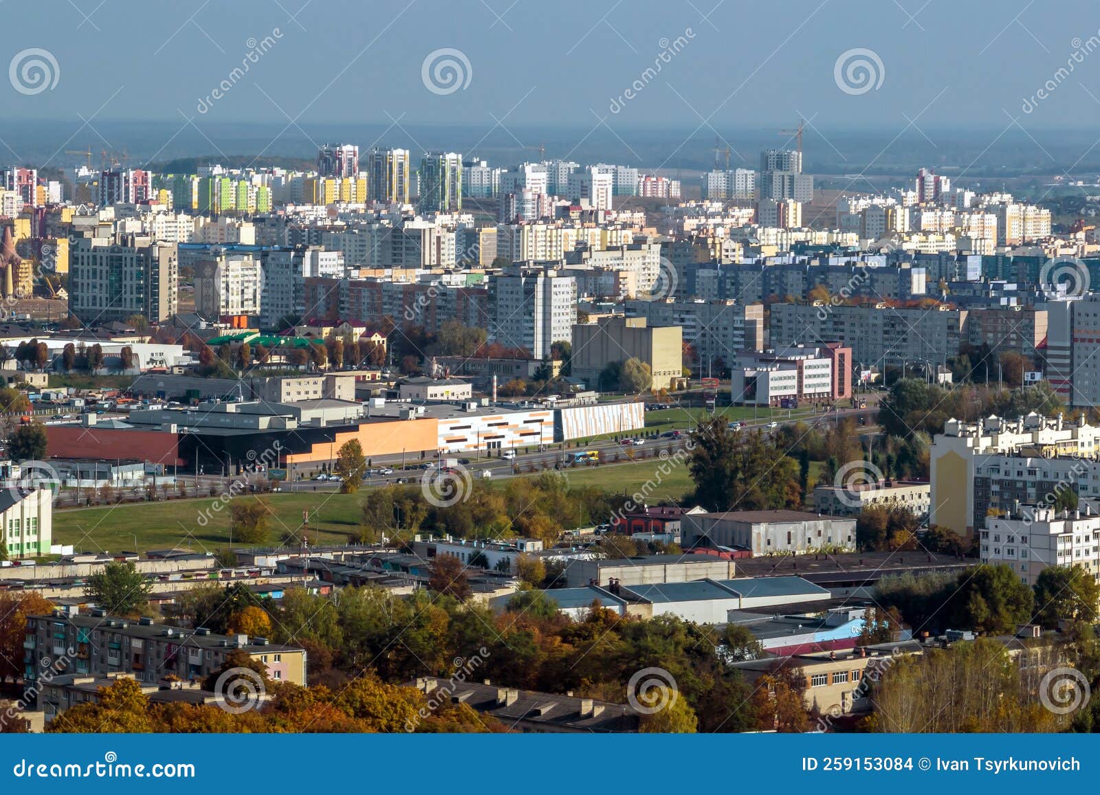 Aerial Panoramic View from Height of a Multi-storey Residential Complex ...