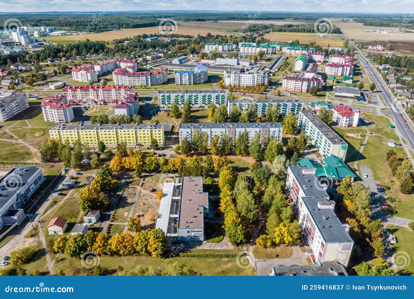 Aerial Panoramic View from Height of a Multi-storey Residential Complex ...