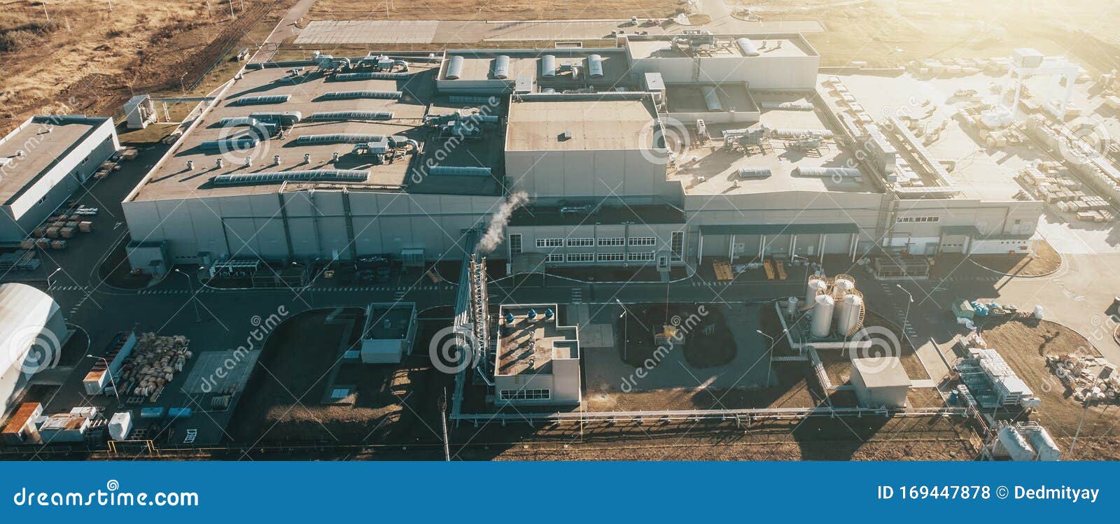 Aerial Panoramic View of Industrial Factory or Warehouse Modern ... Aerial Panoramic View of Industrial Factory or Warehouse Modern ...