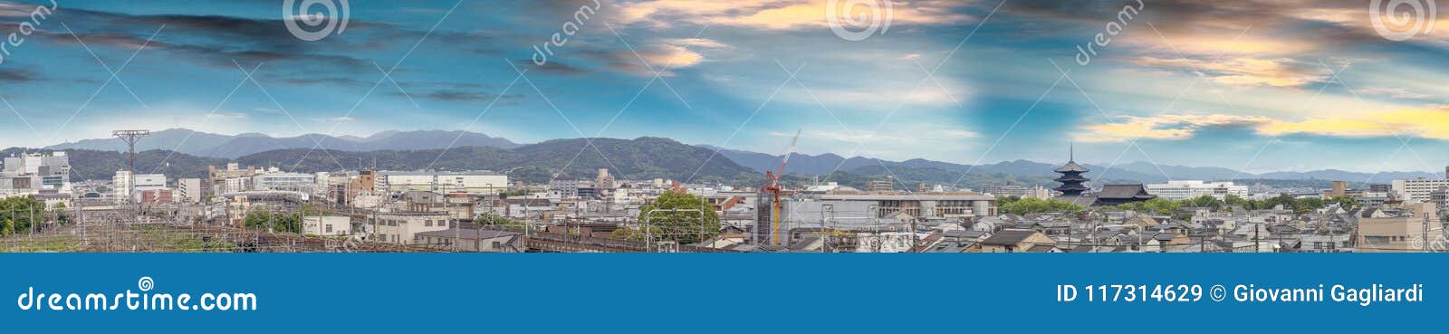 Aerial Panoramic View of Kyoto - Japan Stock Image - Image of ...